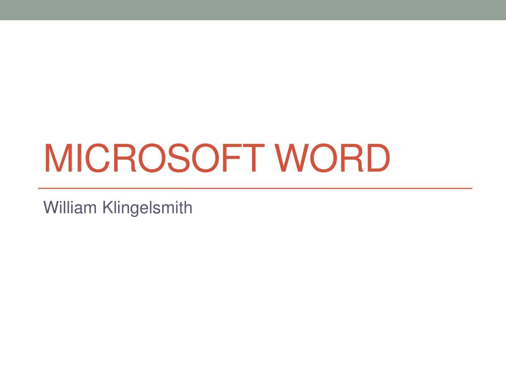 PPT - Microsoft Word PowerPoint Presentation, free download - ID:2933428