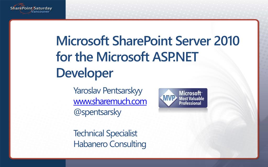 PPT - Microsoft SharePoint Server 2010 for the Microsoft ASP.NET ...
