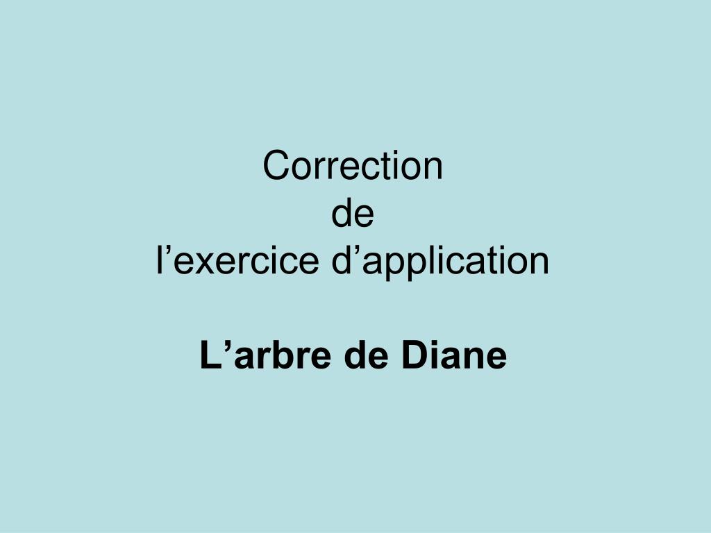 PPT - Correction de l’exercice d’application L’arbre de Diane PowerPoint Presentation - ID:2934906
