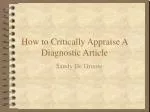PPT - Critically Appraising a Medical Journal Article PowerPoint ...