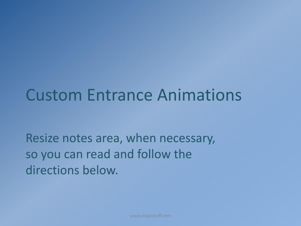 PPT - Custom Entrance Animations PowerPoint Presentation, free download ...