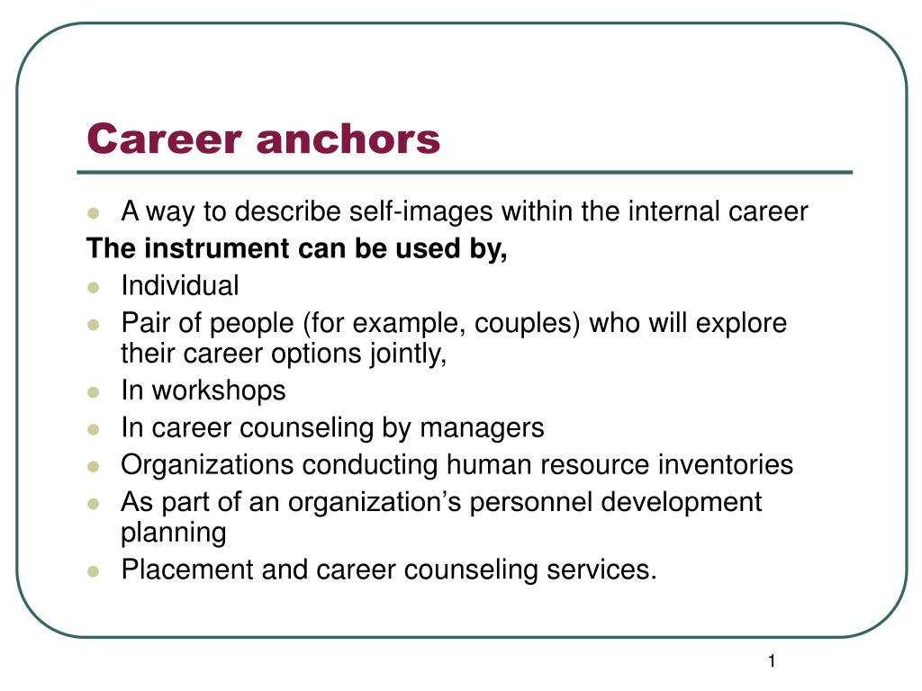 PPT - Career anchors PowerPoint Presentation, free download - ID:2939057