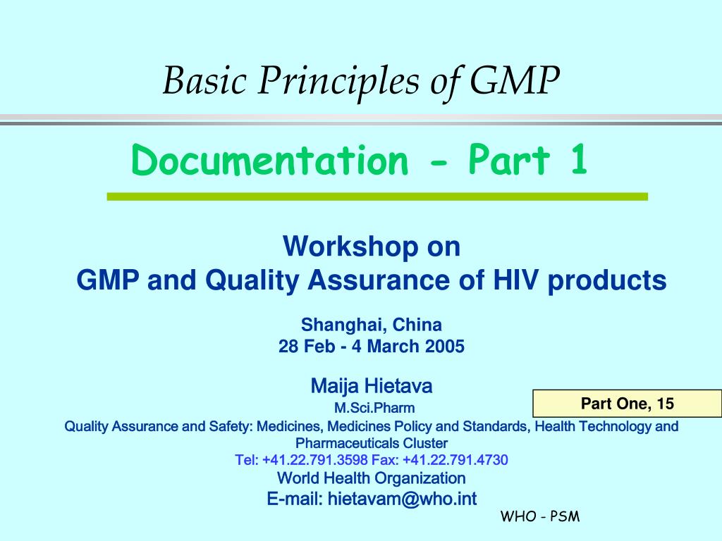 PPT - Basic Principles of GMP PowerPoint Presentation, free download ...