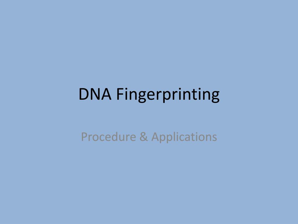 PPT - DNA Fingerprinting PowerPoint Presentation, free download - ID ...