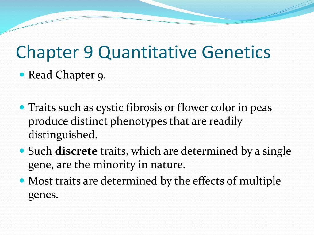 PPT - Chapter 9 Quantitative Genetics PowerPoint Presentation, free ...