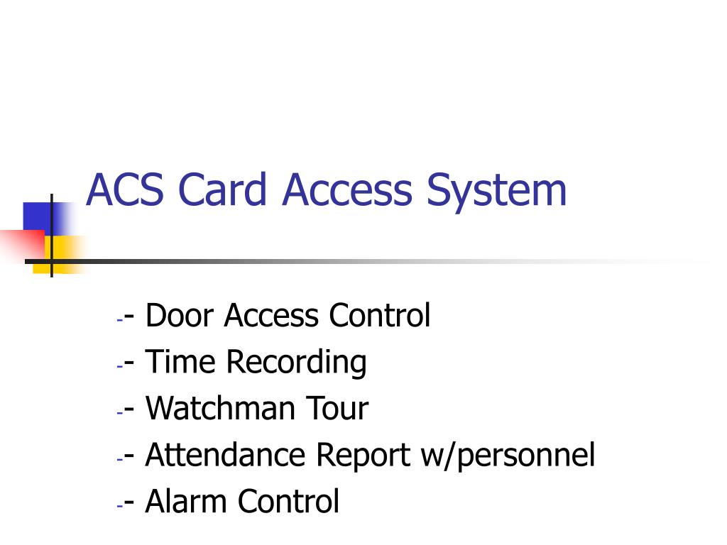 PPT - ACS Card Access System PowerPoint Presentation, free download ...