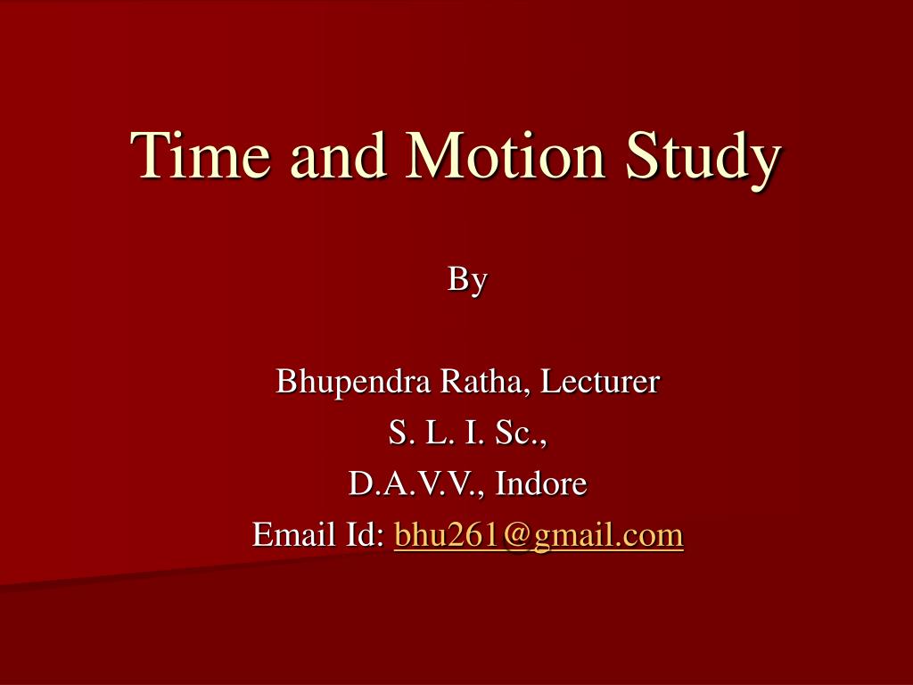 PPT - Time and Motion Study PowerPoint Presentation, free download - ID ...