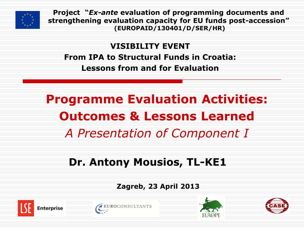 PPT - Programme Evaluation Activities: Outcomes & Lessons Learned A ...