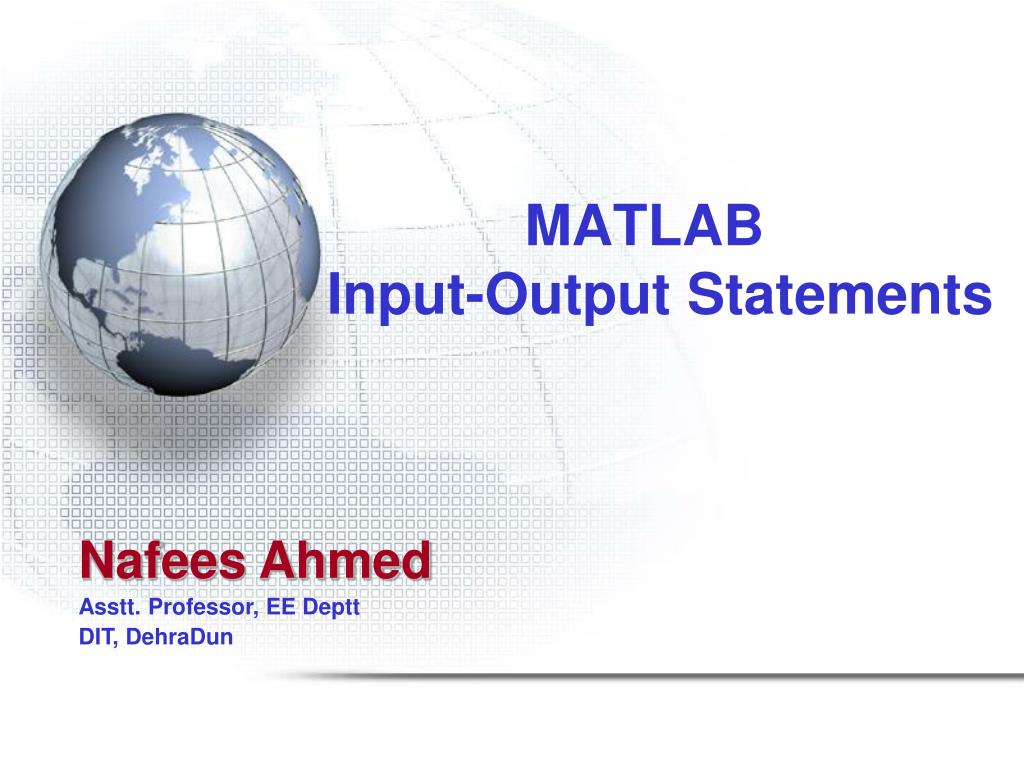 PPT - MATLAB Input-Output Statements PowerPoint Presentation, free ...