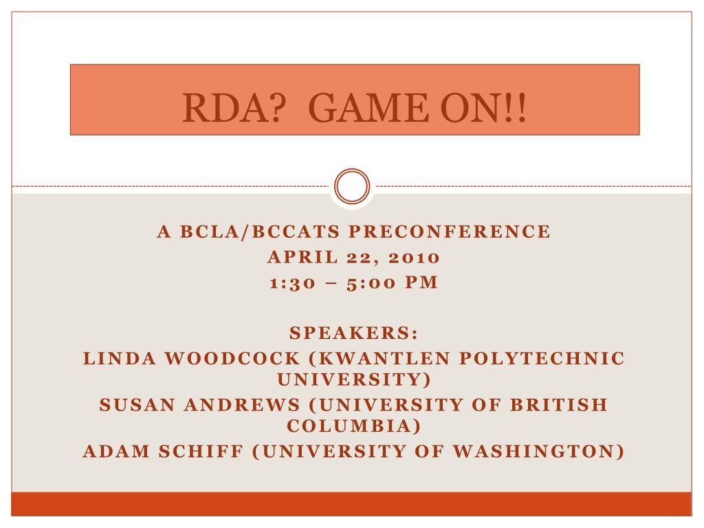 PPT - RDA? GAME ON!! PowerPoint Presentation, free download - ID:2952590