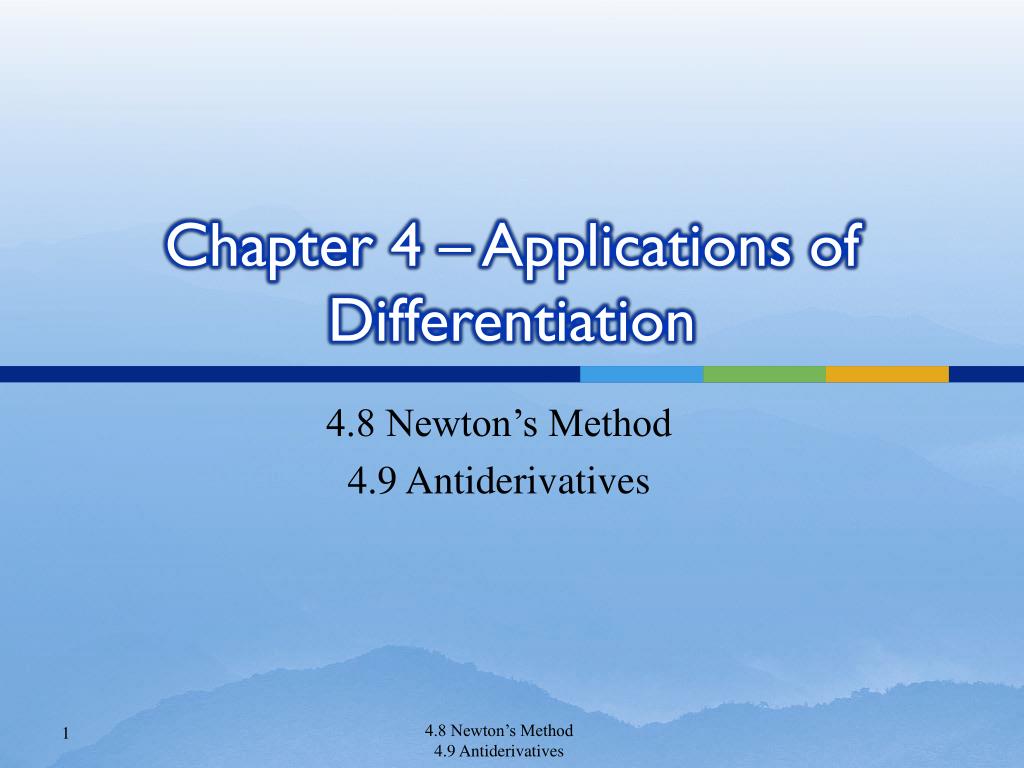 PPT - Chapter 4 – Applications of Differentiation PowerPoint ...