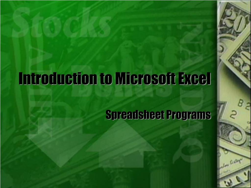 PPT - Introduction to Microsoft Excel PowerPoint Presentation, free ...