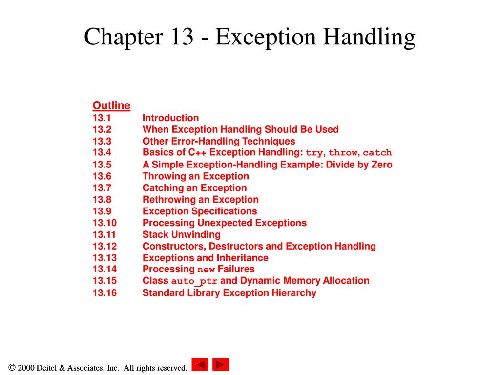 PPT - Chapter 13 - Exception Handling PowerPoint Presentation, free ...
