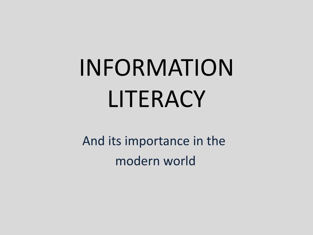 PPT - INFORMATION LITERACY PowerPoint Presentation, free download - ID ...