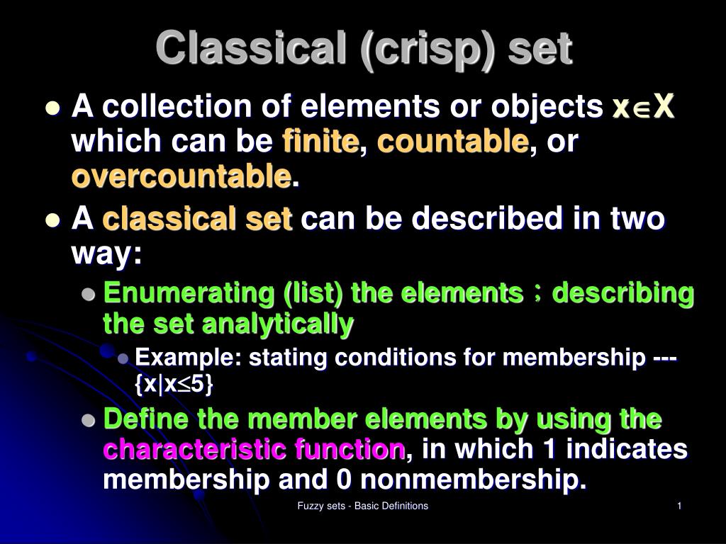 PPT - Classical (crisp) set PowerPoint Presentation, free download - ID ...