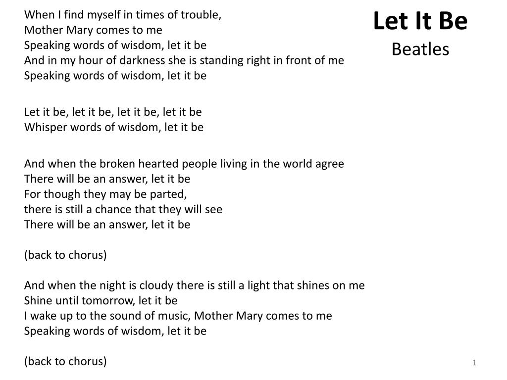 PPT - Let It Be Beatles PowerPoint Presentation, free download - ID:2956191