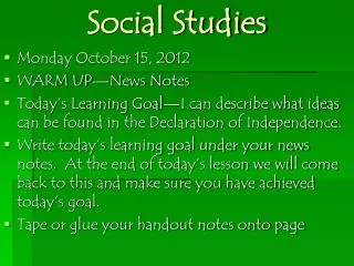 PPT - Social Studies PowerPoint Presentation, free download - ID:2958307
