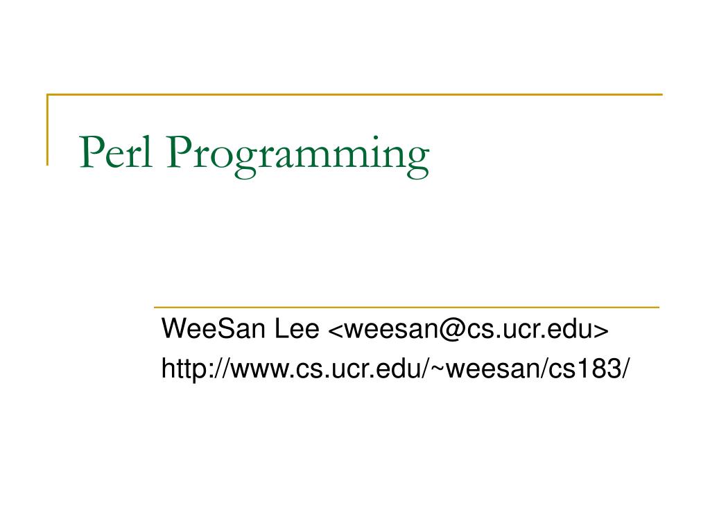 PPT - Perl Programming PowerPoint Presentation, free download - ID:2964660