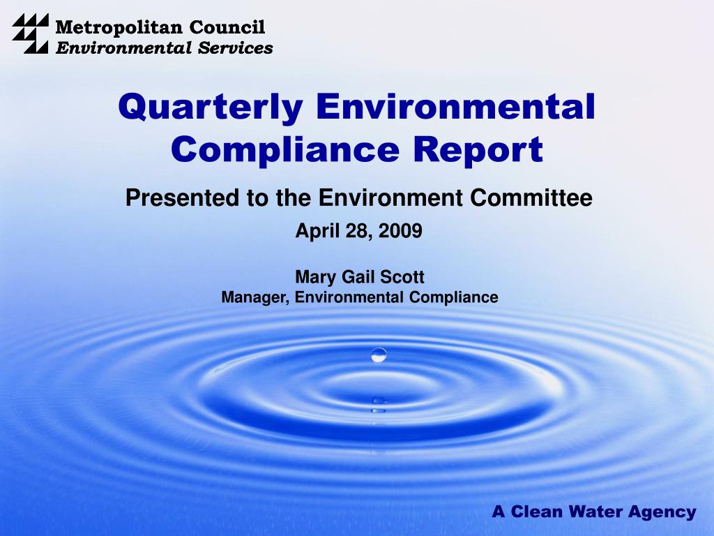 PPT - Quarterly Environmental Compliance Report PowerPoint Presentation ...