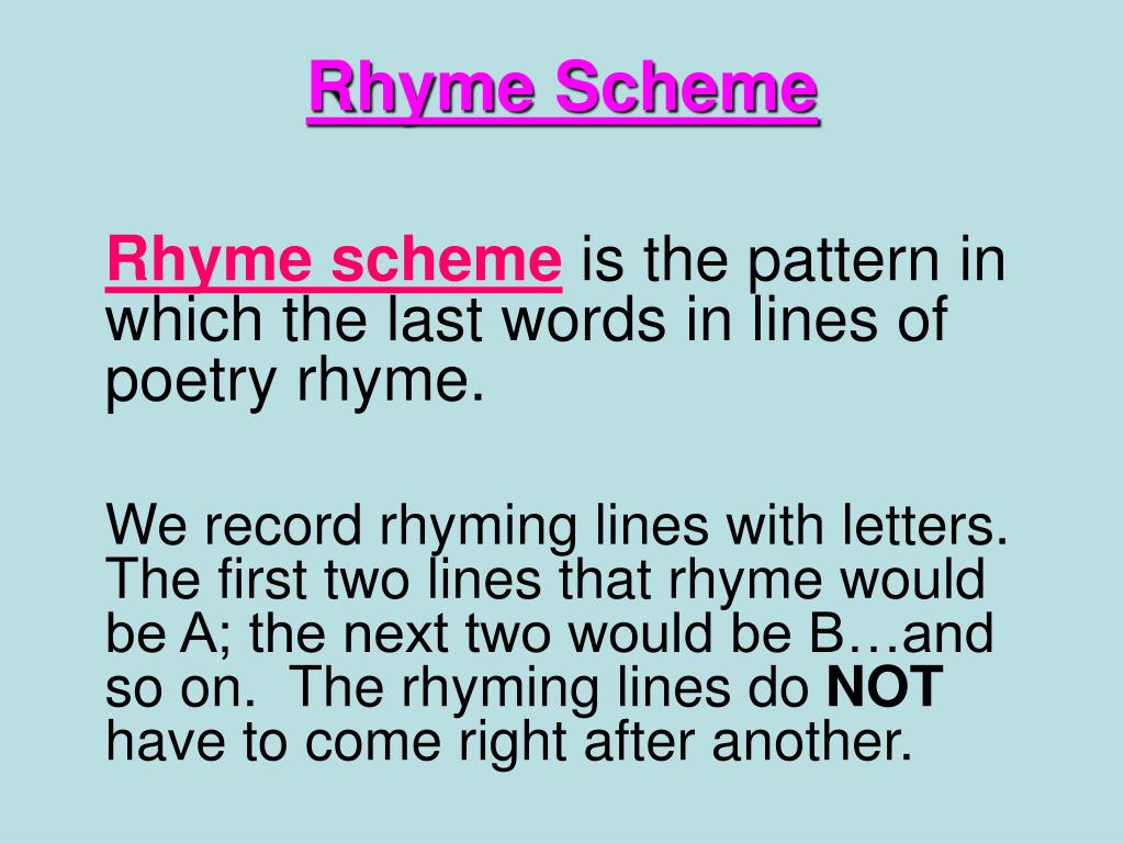 PPT - Rhyme Scheme PowerPoint Presentation, free download - ID:2969009