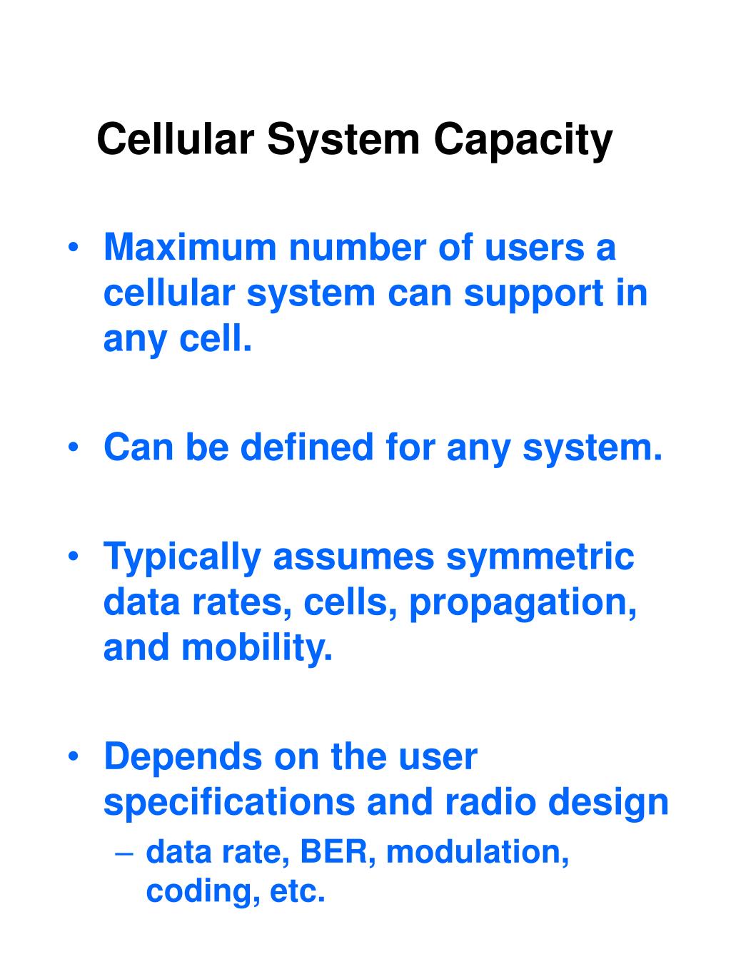 PPT - Cellular System Capacity PowerPoint Presentation, free download ...