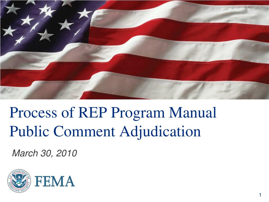 PPT - Process of REP Program Manual Public Comment Adjudication ...
