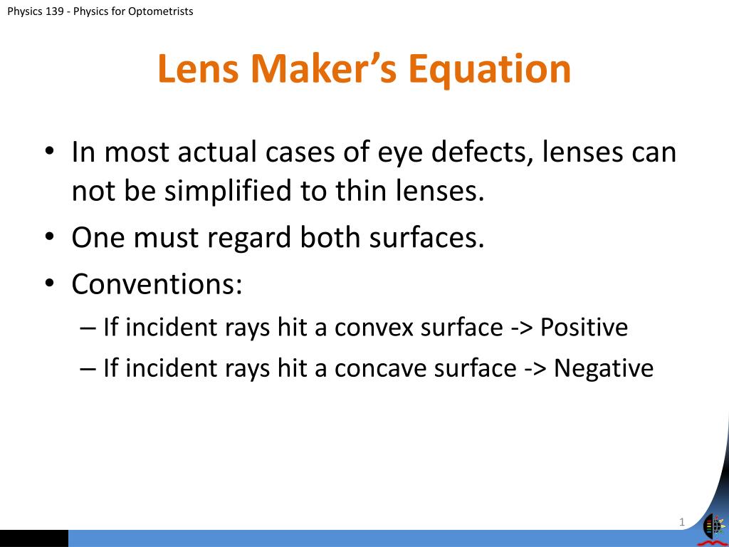 PPT - Lens Maker’s Equation PowerPoint Presentation, free download - ID ...