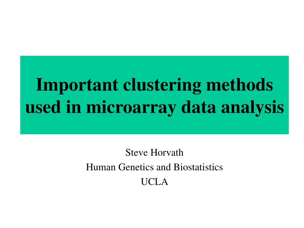 PPT - Important clustering methods used in microarray data analysis PowerPoint Presentation - ID ...
