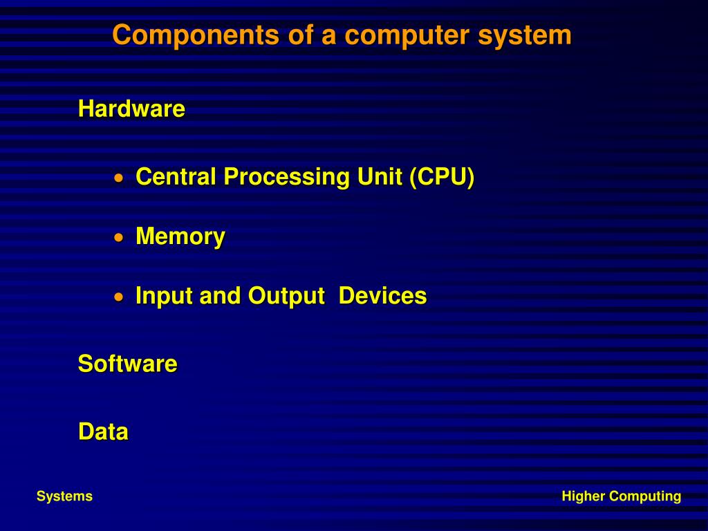 PPT - Components of a computer system PowerPoint Presentation, free ...