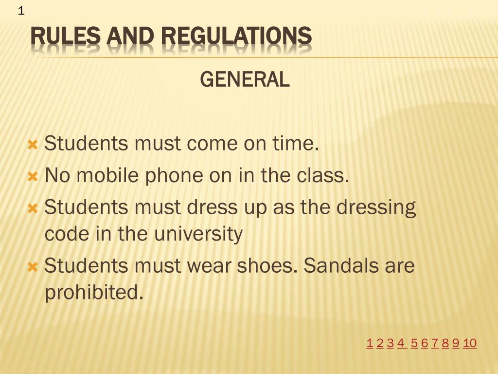 PPT - RULES AND REGULATIONS PowerPoint Presentation, free download - ID ...