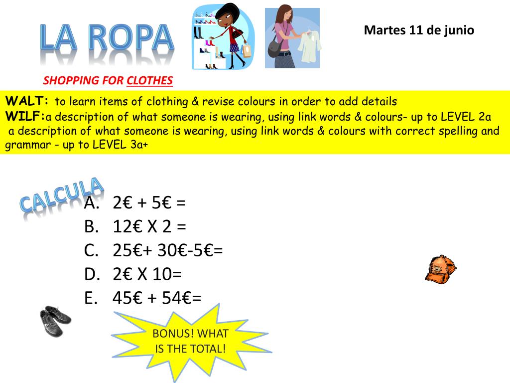 PPT - LA ROPA PowerPoint Presentation, free download - ID:2982189