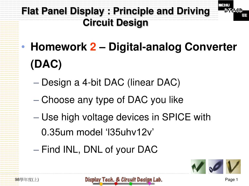 PPT - Flat Panel Display : Principle and Driving Circuit Design ...