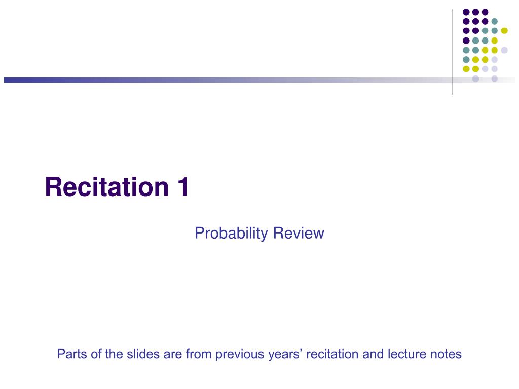 PPT - Recitation 1 PowerPoint Presentation, free download - ID:2983643