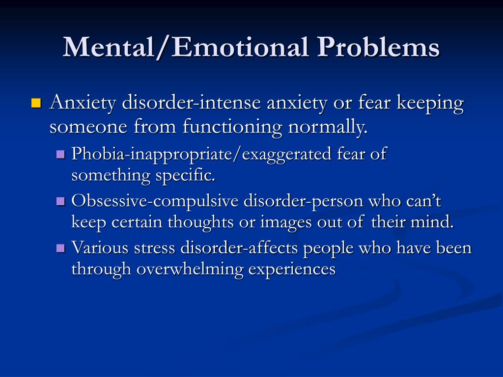 PPT - Mental/Emotional Problems PowerPoint Presentation, free download ...