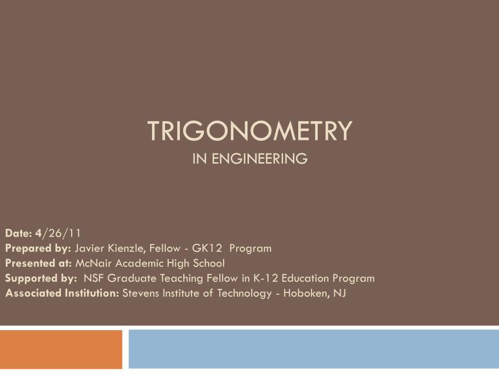 PPT - Trigonometry In engineering PowerPoint Presentation, free ...