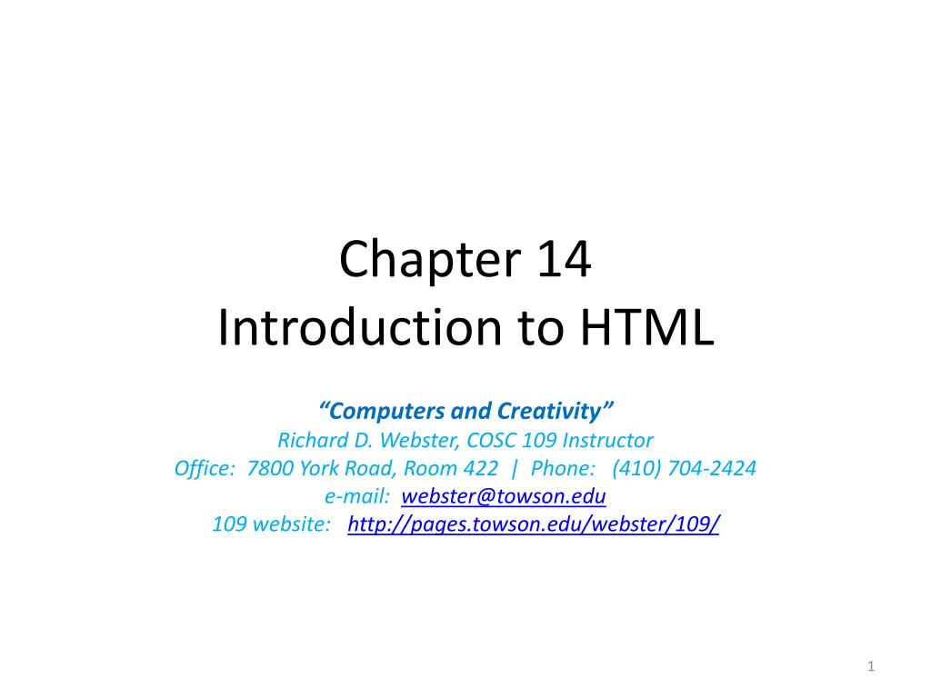 PPT - Chapter 14 Introduction to HTML PowerPoint Presentation, free ...