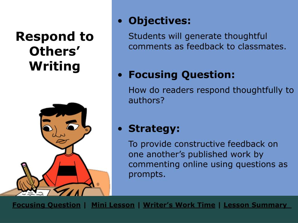 PPT - Respond to Others’ Writing PowerPoint Presentation, free download ...