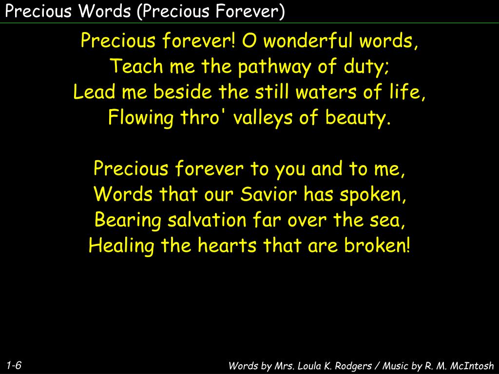 PPT - Precious Words (Precious Forever) PowerPoint Presentation, free ...