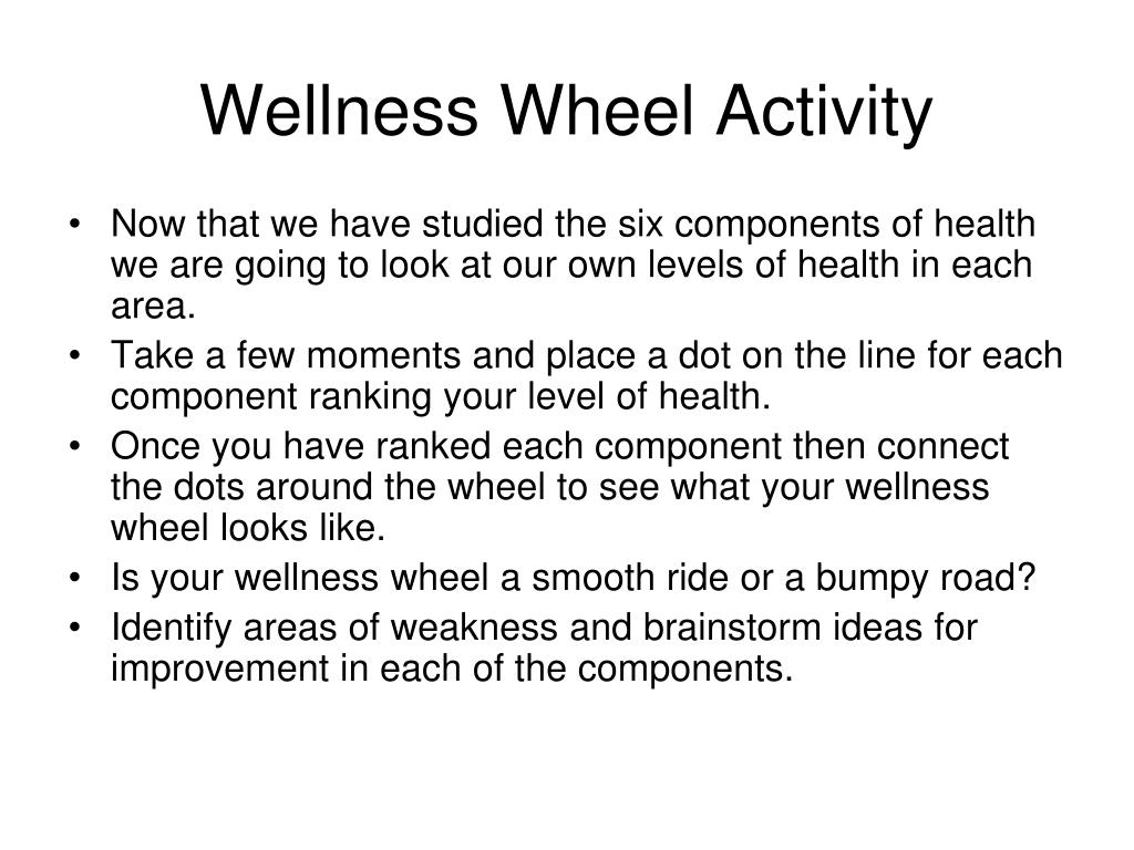 PPT - Wellness Wheel Activity PowerPoint Presentation, free download ...