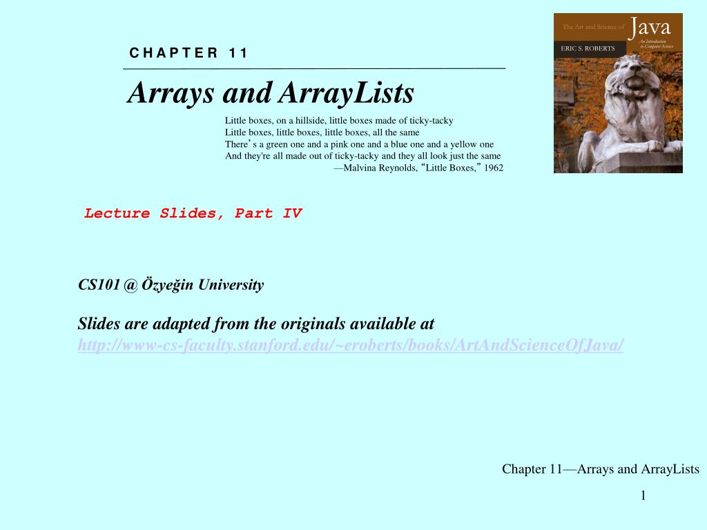 PPT - Chapter 11—Arrays and ArrayLists PowerPoint Presentation, free download - ID:2991829