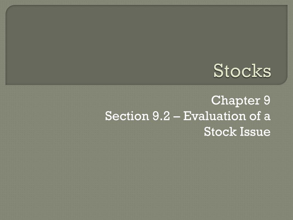 PPT - Stocks PowerPoint Presentation, free download - ID:2993449