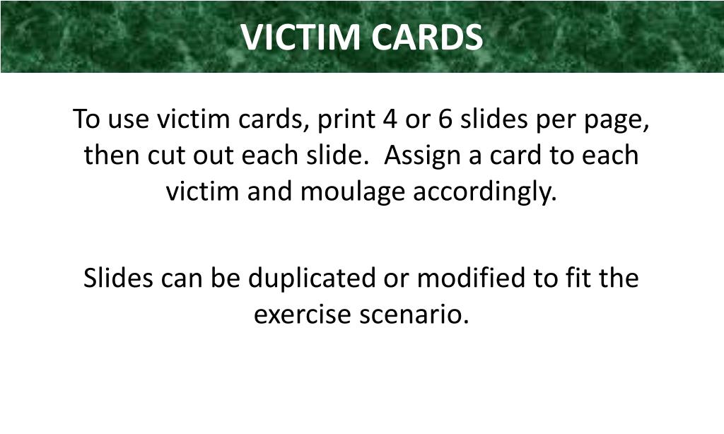 PPT - VICTIM CARDS PowerPoint Presentation, free download - ID:2994824