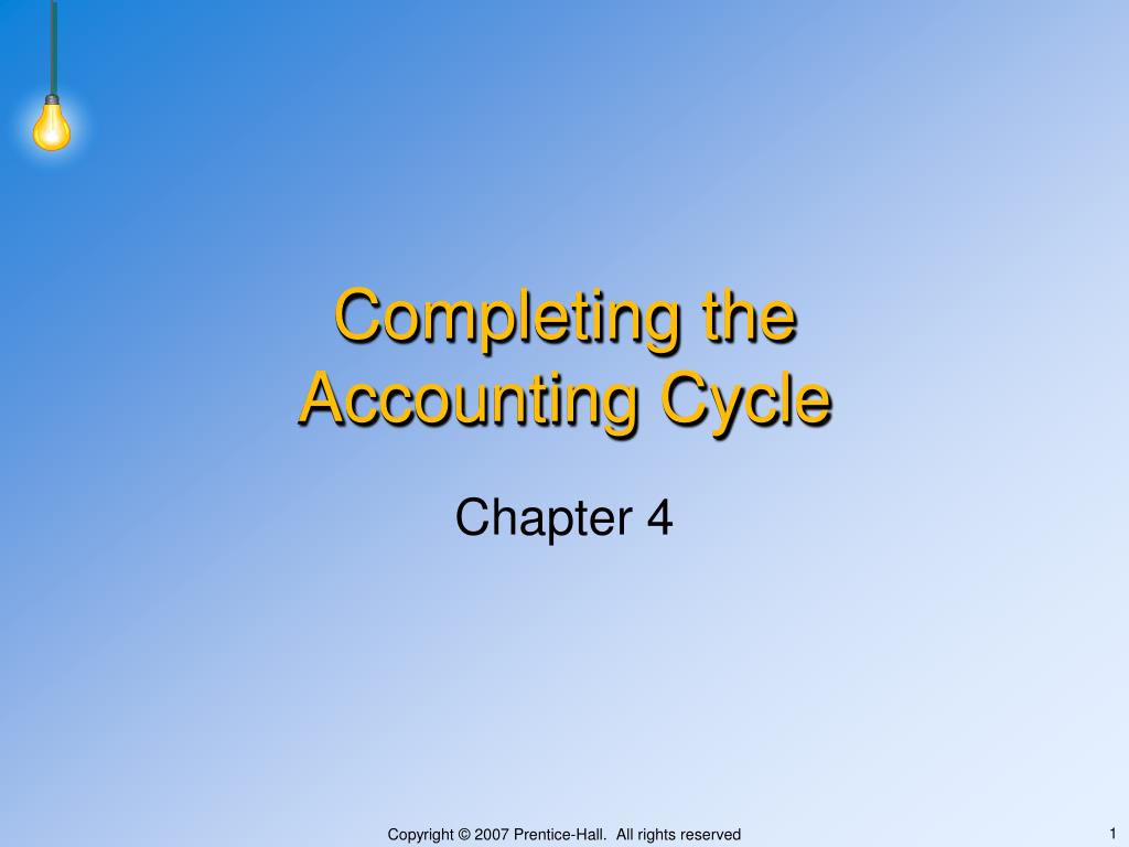 PPT - Completing the Accounting Cycle PowerPoint Presentation, free ...