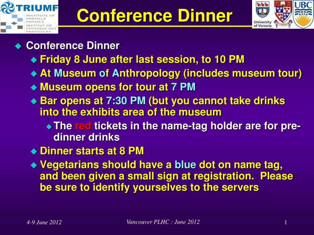 PPT - Conference Dinner PowerPoint Presentation, free download - ID:2997831