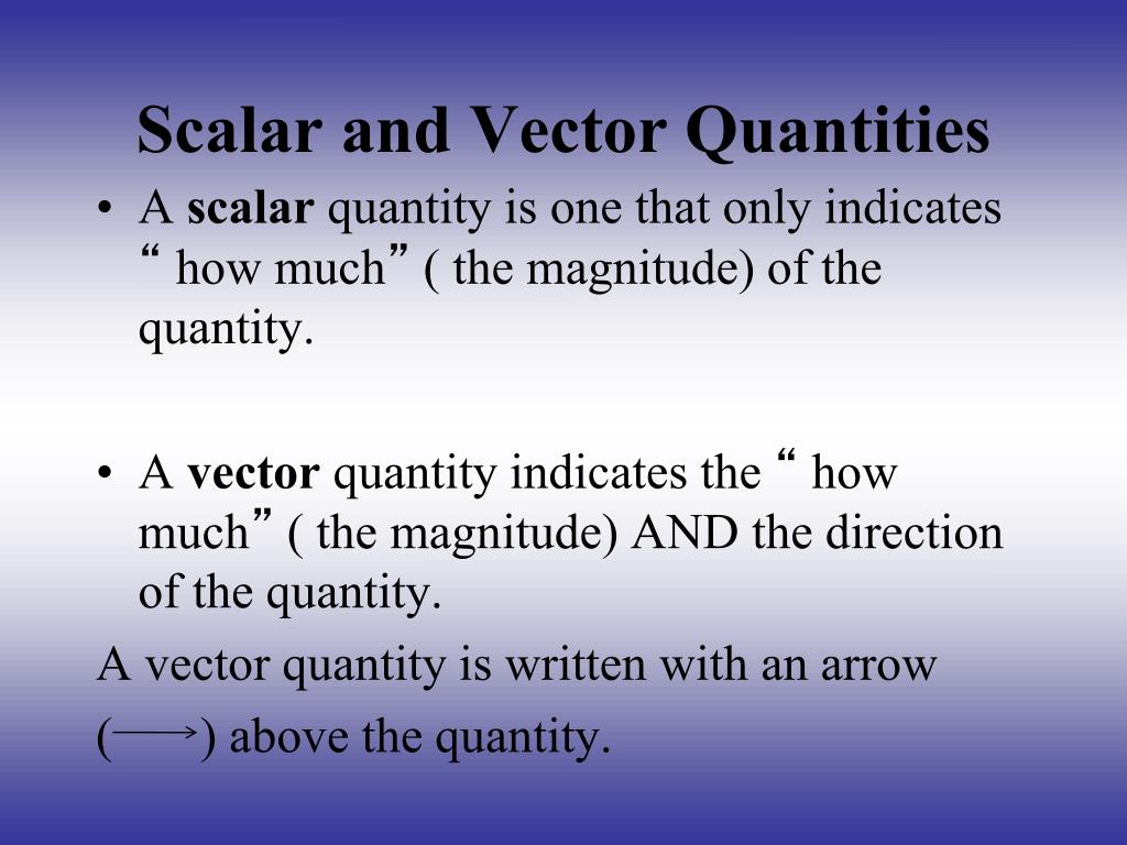 PPT - Scalar and Vector Quantities PowerPoint Presentation, free ...