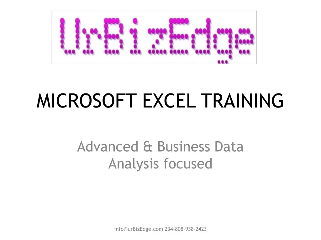 PPT - MICROSOFT EXCEL TRAINING PowerPoint Presentation, free download ...