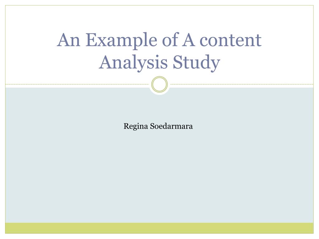 PPT - An Example of A content Analysis Study PowerPoint Presentation ...