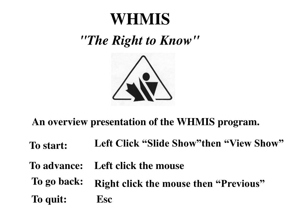 PPT - WHMIS PowerPoint Presentation, free download - ID:3005083