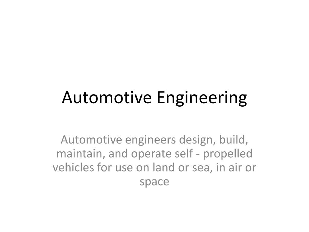 PPT - Automotive Engineering PowerPoint Presentation, free download ...