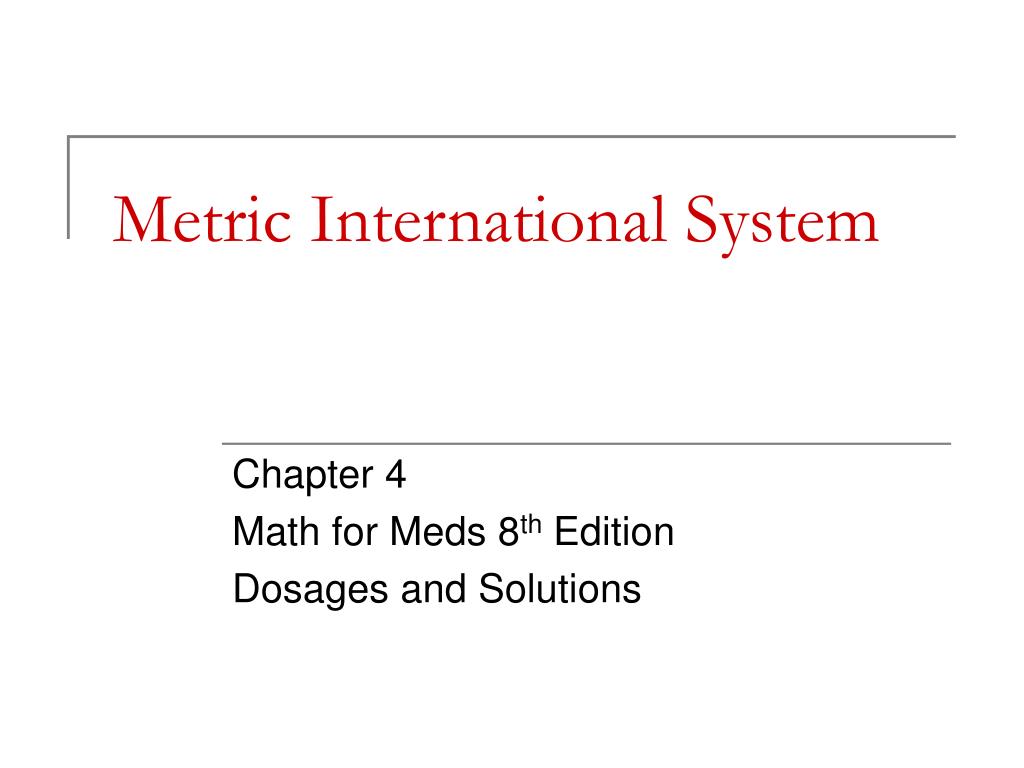 PPT - Metric International System PowerPoint Presentation, free ...